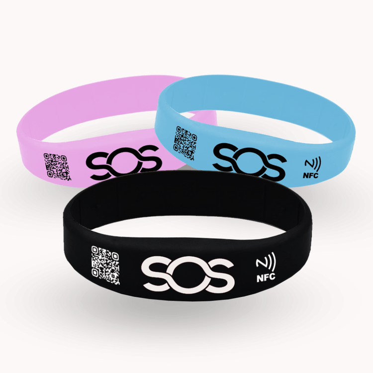 Digitale SOS-Armbänder mit NFC & QR-Code – Sicherheit für Alle – HelpMee